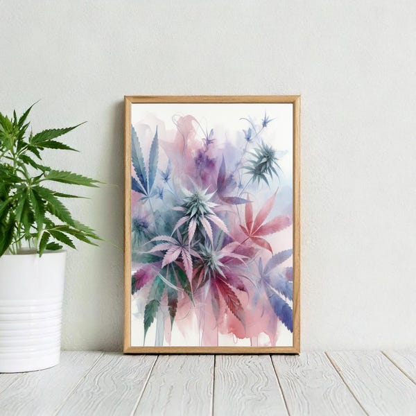 Marijuana Botanical Print - Etsy