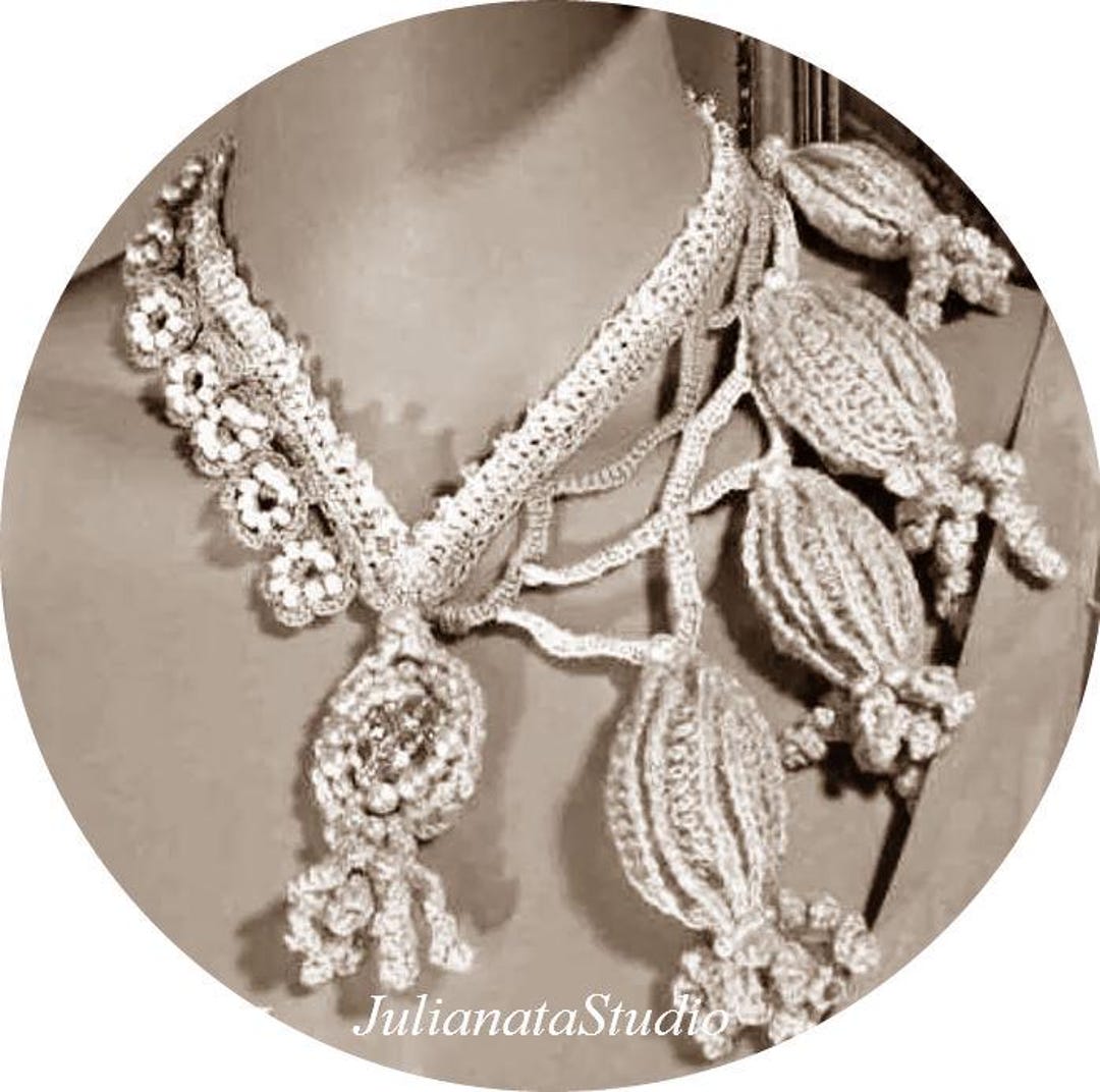 IRISH BELLFLOWER NECKLACE - Fiber Art Jewelry as It's Finest, Vintage ...