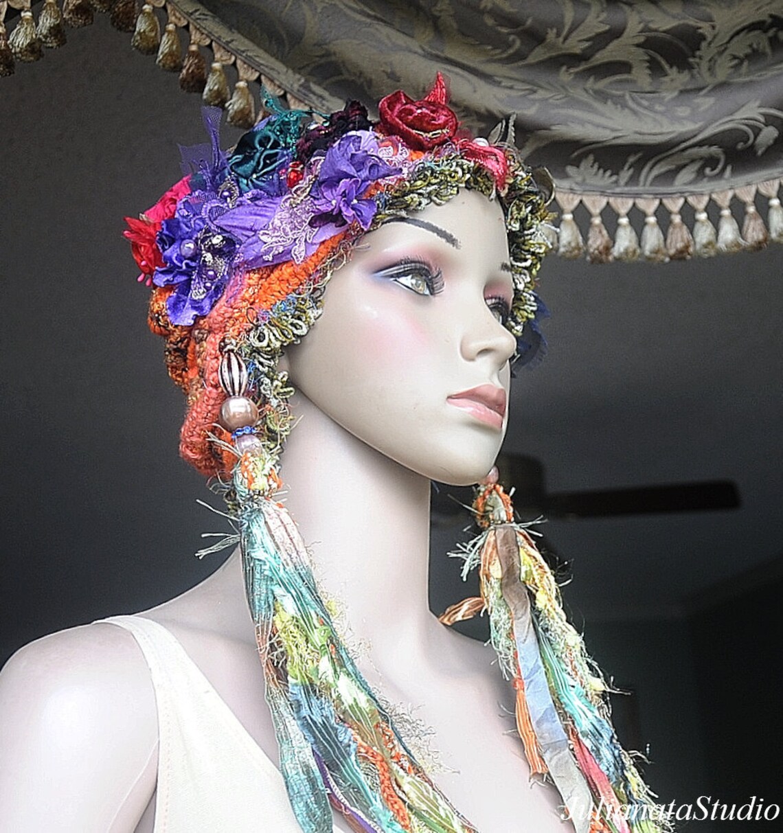 HEADPIECE AS ARTFORM - Wearable Fiber Art as It Finest, Versatile Transformer Hat Into Turban ...
