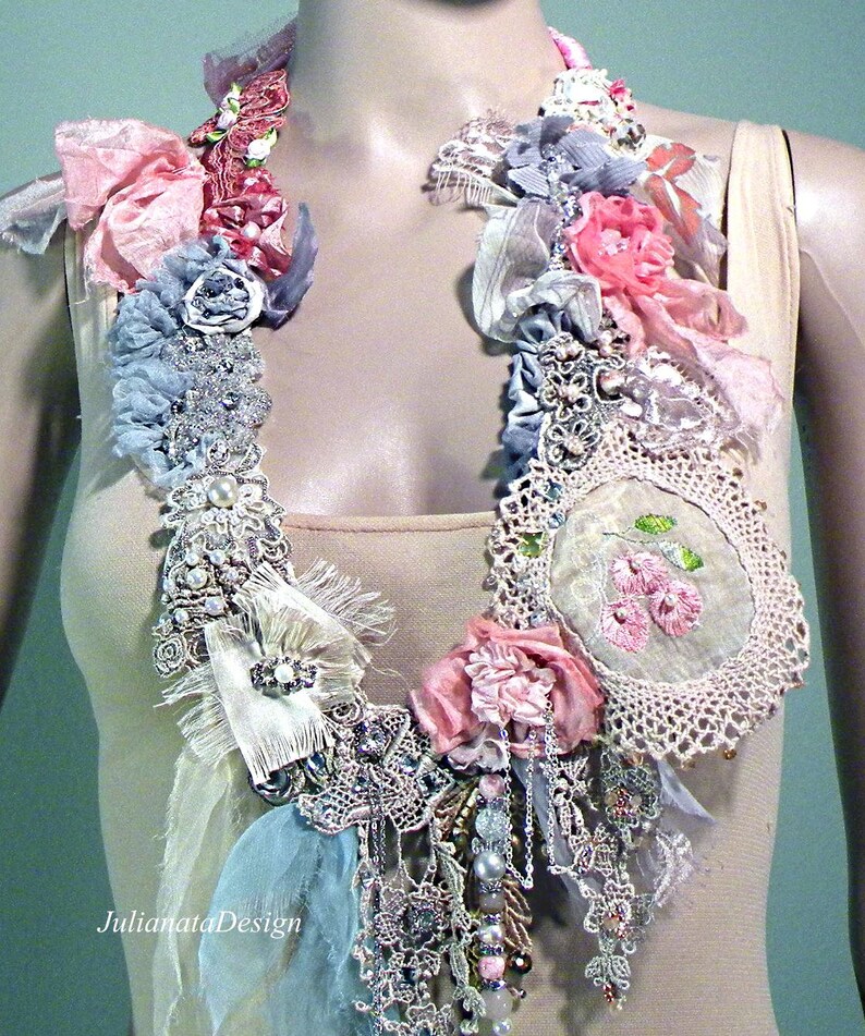 EXQUISITE BOHEMIAN NECKLACE Fiber Art Jewelry as It's - Etsy