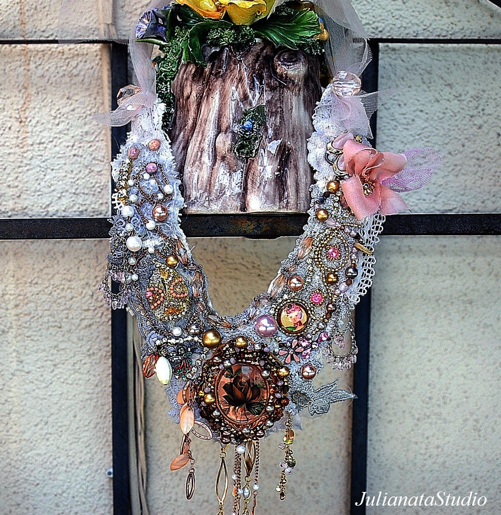 ELEGANT BOHEMIAN NECKLACE Wearable Fiber/textile Art as It's Finest ...
