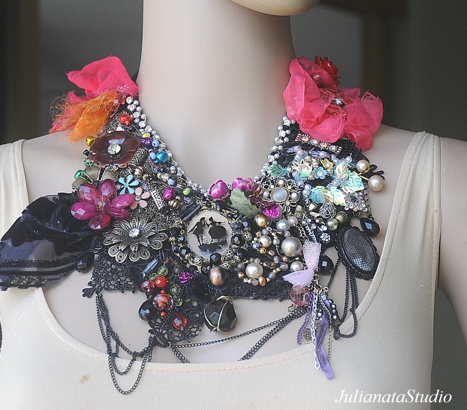 ELEGANT BOHEMIAN NECKLACE - Wearable Fiber/textile Art as It's Finest ...