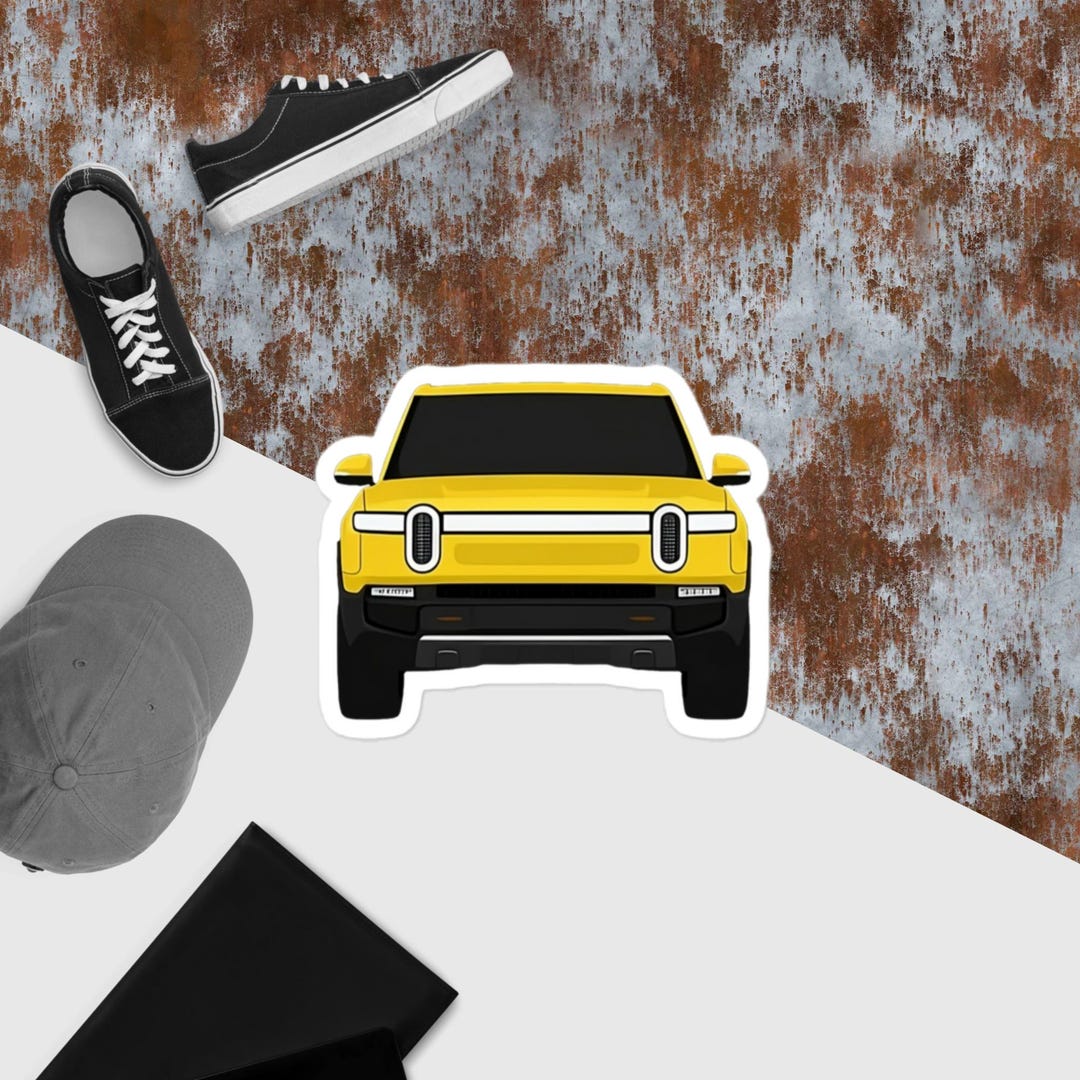 Yellow Rivian R1T/R1S Bubble-free Vinyl Sticker - Durable and Adventure ...