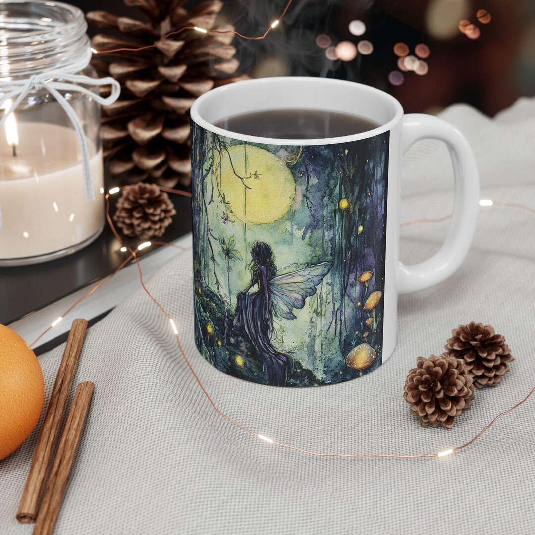 Enchanted Forest Ceramic Mug, Whimsical Coffee Cup, Nature Lover Gift ...