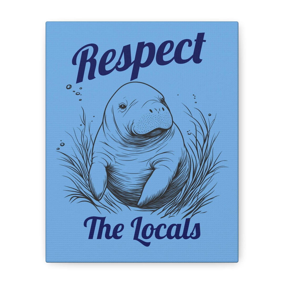 Manatee Wall Art Canvas, Ocean Lover Decor, Beach House Gift, Nautical ...