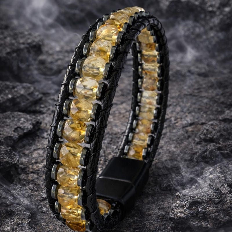 Bracelets for Men Citrine - Etsy