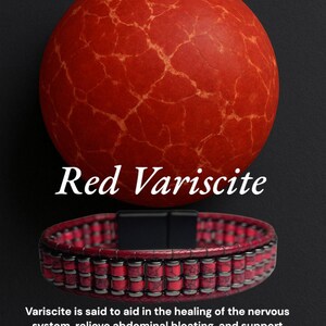 Red Variscite Hematite Bracelet - Men's Natural Stone Bracelet ...