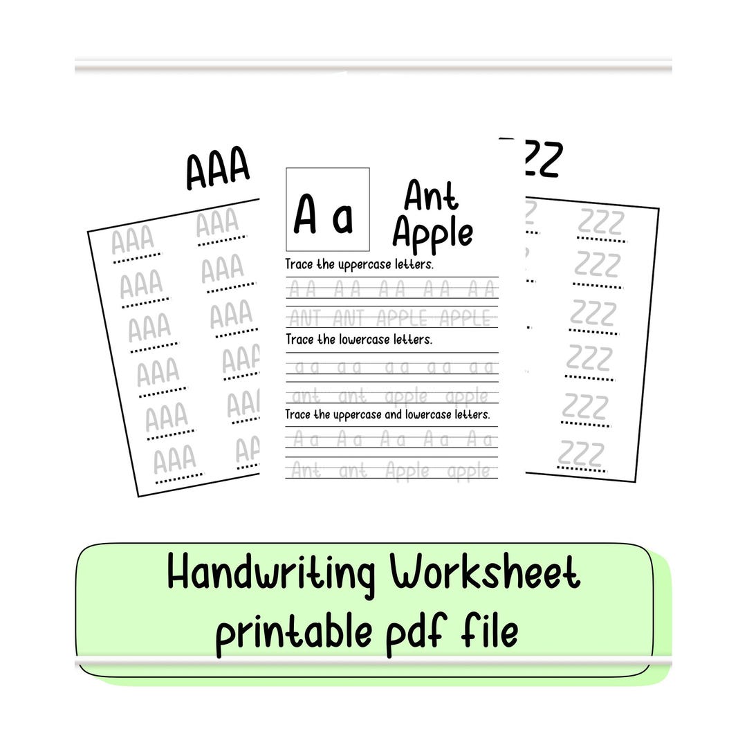 Handlettering Practice Sheets ,alphabet & Words,handwritten Font ...