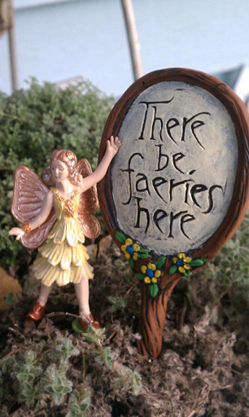 Fairy Garden Sign There be fairies here | Etsy