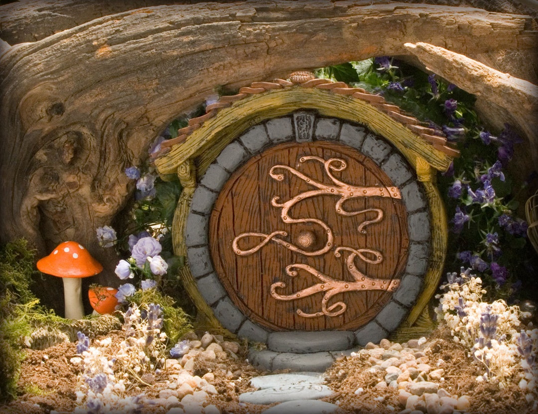 Round Brown Fairy Door - Etsy