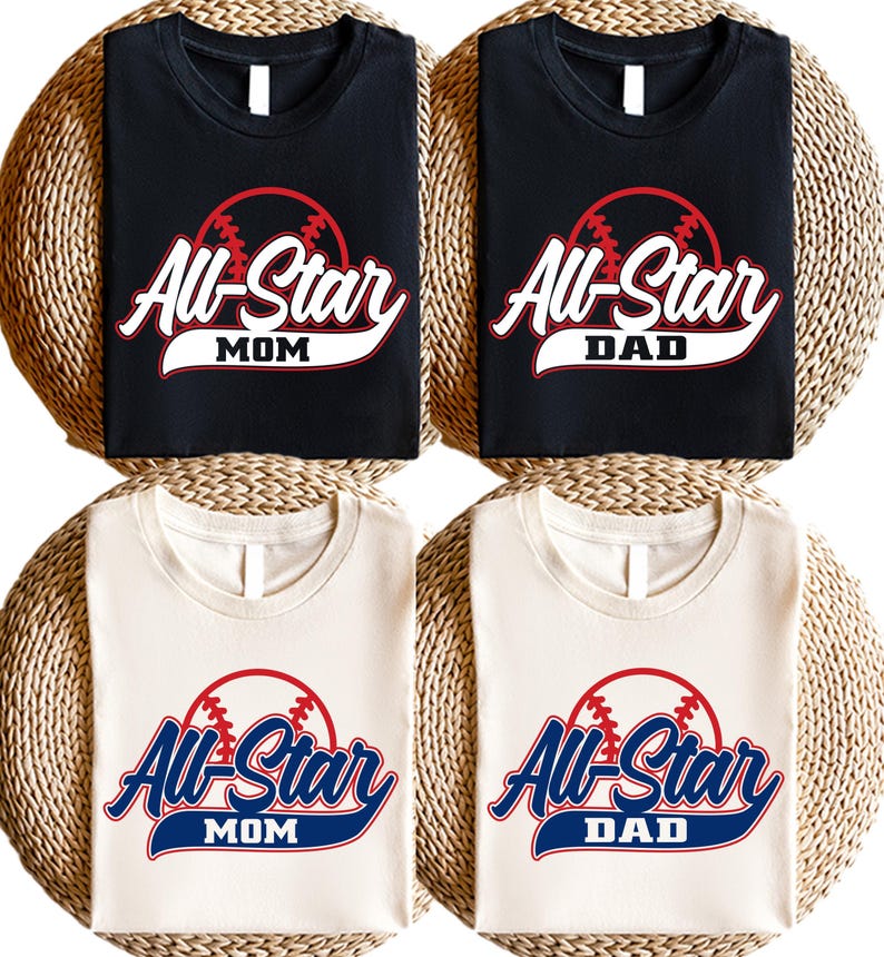 All-star Mom Dad Shirt, Baseball Family Matching Tee, Game Day Outfit ...