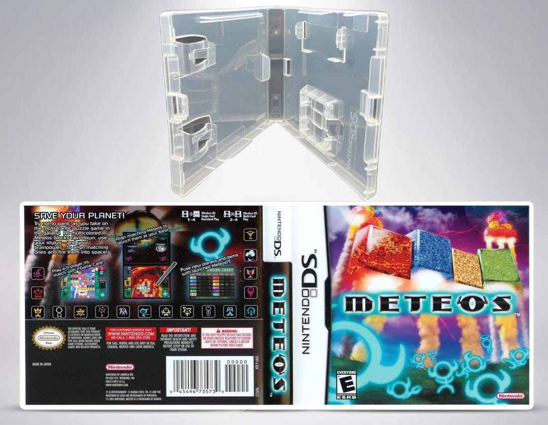 Meteos DS Replacement Slip Cover Art Insert + Cartridge Box NTSC (no ...