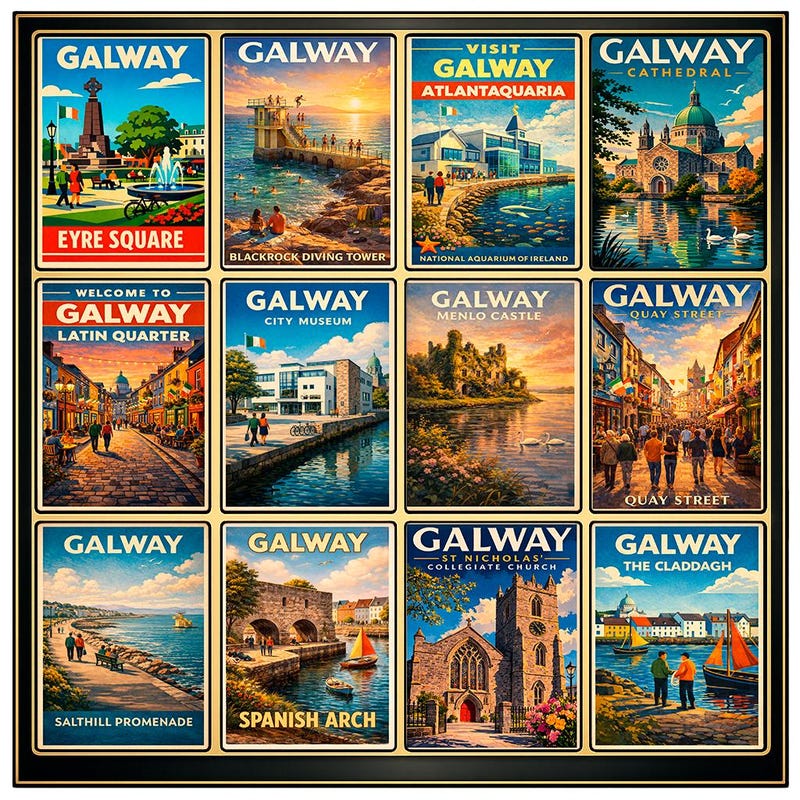 Vintage Galway Poster - Etsy UK
