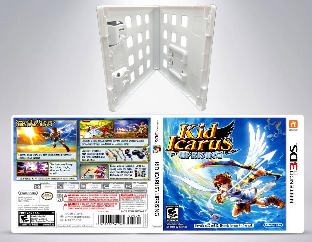 Kid Icarus: Uprising 3DS Replacement Slip Cover Art Insert + Cartridge ...