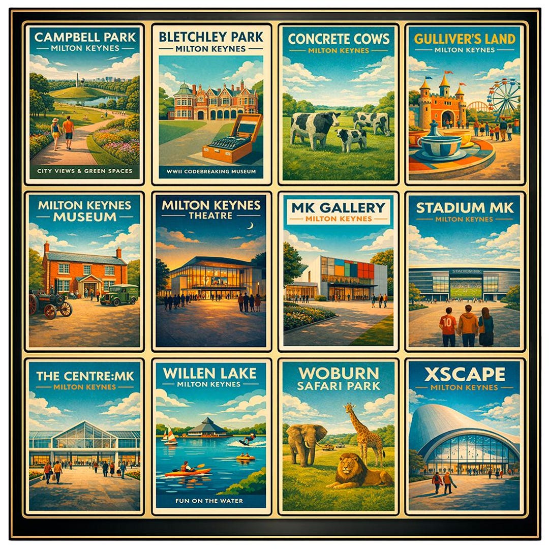 Milton Keynes Poster, England City Wall Art, Bletchley Park Print ...