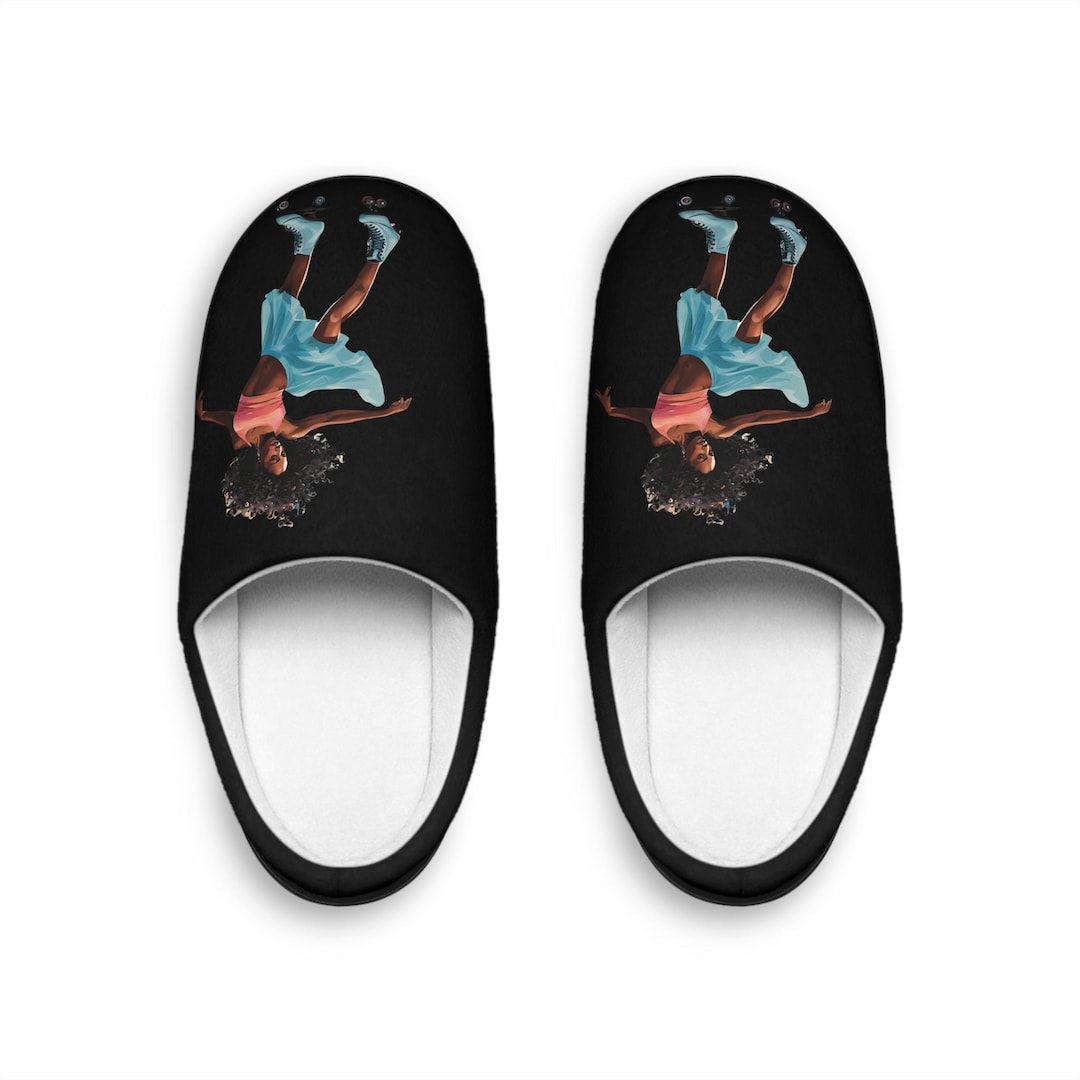 Roller Skater Slippers: Women's Cozy Flannel Fleece House Shoes - Etsy