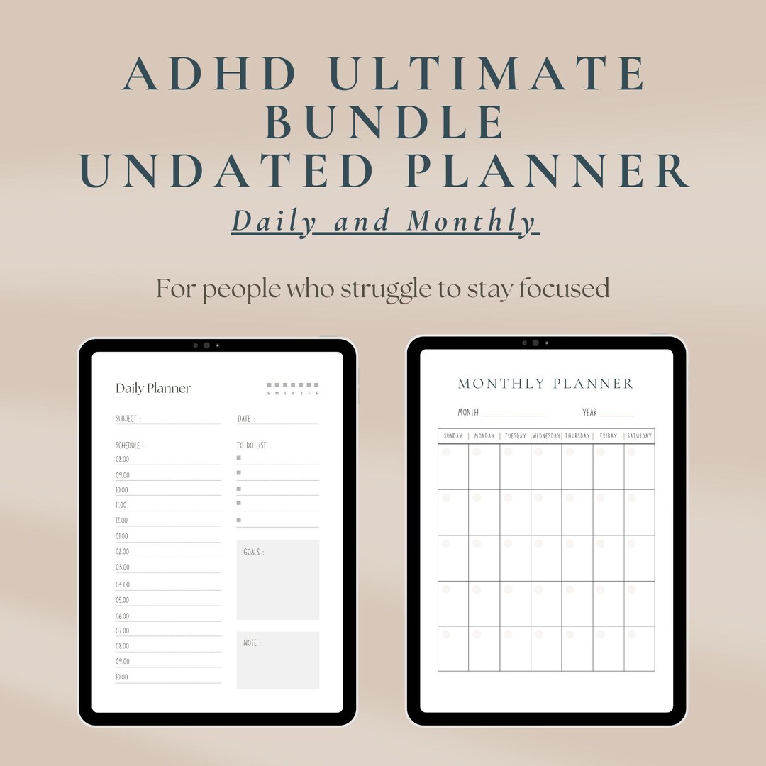 ADHD Digital Planner | Undated Digital Planner | iPad Planner ...