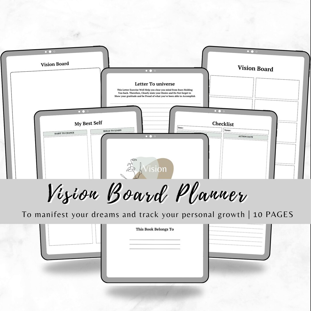 Digital Vision Board Planner Bundle - Etsy