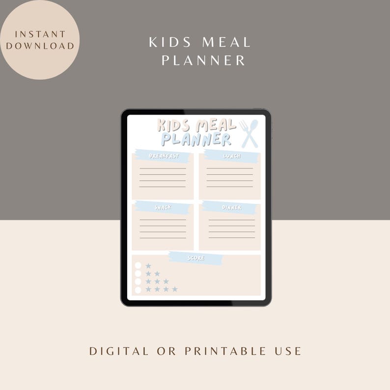 Kids Meal Planner – Printable & Fun Meal Planning for Healthy Eating ...