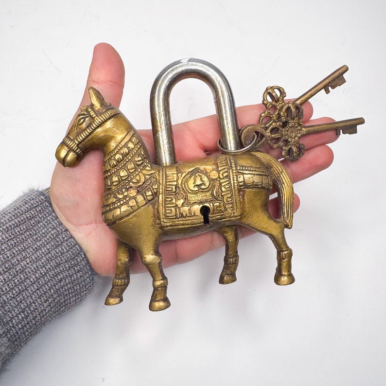 Handmade Brass Padlocks With Vintage Treasure Keys - Antique Style ...