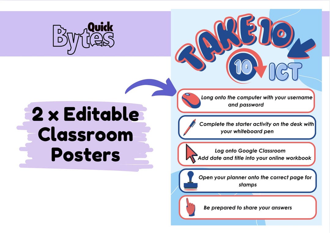 Rules for a Computer Classroom Poster - Etsy