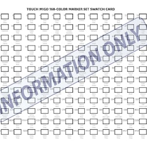 Touch Migo 168 Color Swatch Card | Numerical Order | Printable PDF - Etsy
