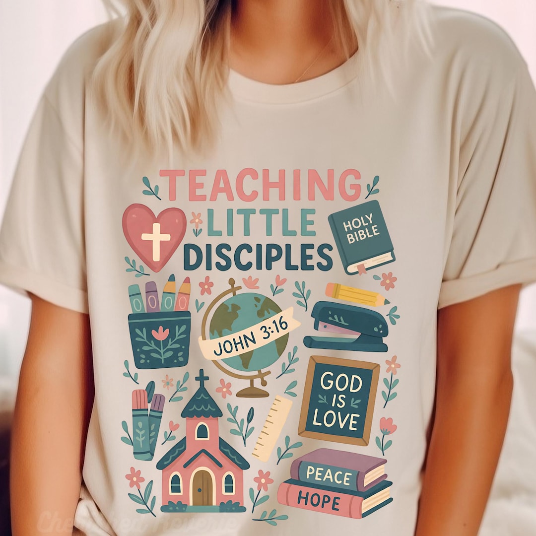 Christian Women Cute Teacher Shirt, Kids Ministry Tshirt, Sunday School ...