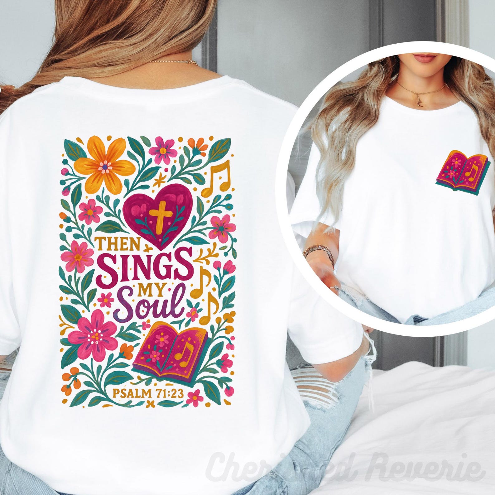 Christian Women Boho Music Note Singing Shirt, Faith Based T-shirt ...