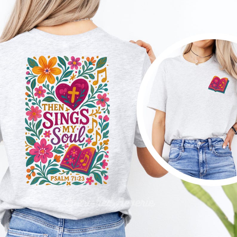 Christian Women Boho Music Note Singing Shirt, Faith Based T-shirt ...