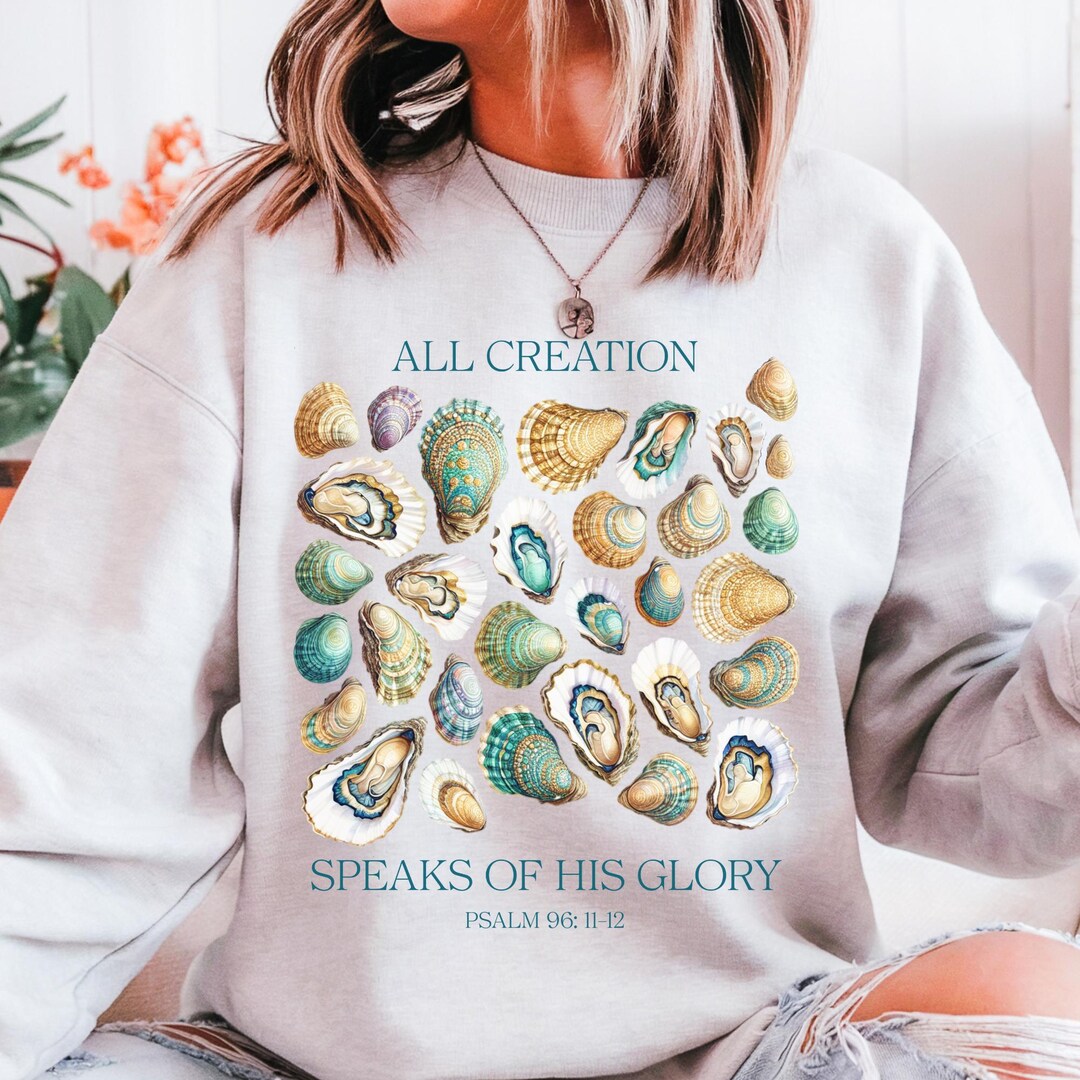 Christian Ocean Shell Women Shirt, Bible Verse Sweatshirt, Faith ...