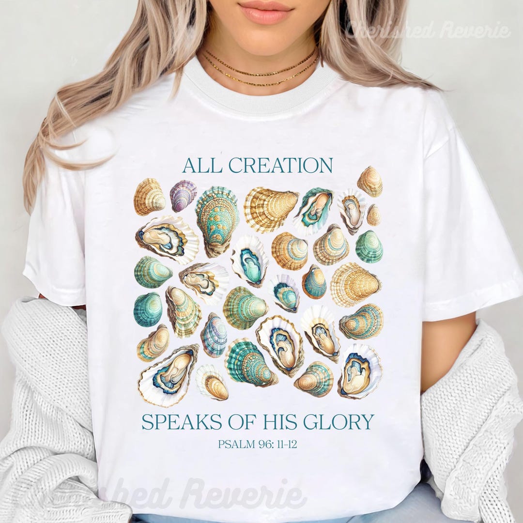 Christian Ocean Shell Women Shirt, Bible Verse T-shirt, Faith Apparel ...