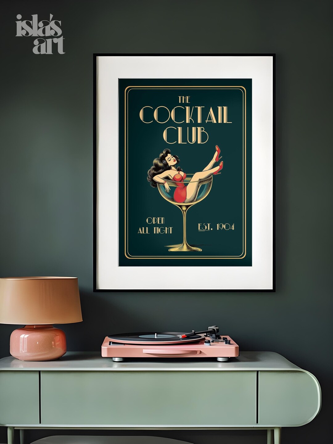The Cocktail Club Print | Wall Art PRINTABLE Digital Download | Pin up ...