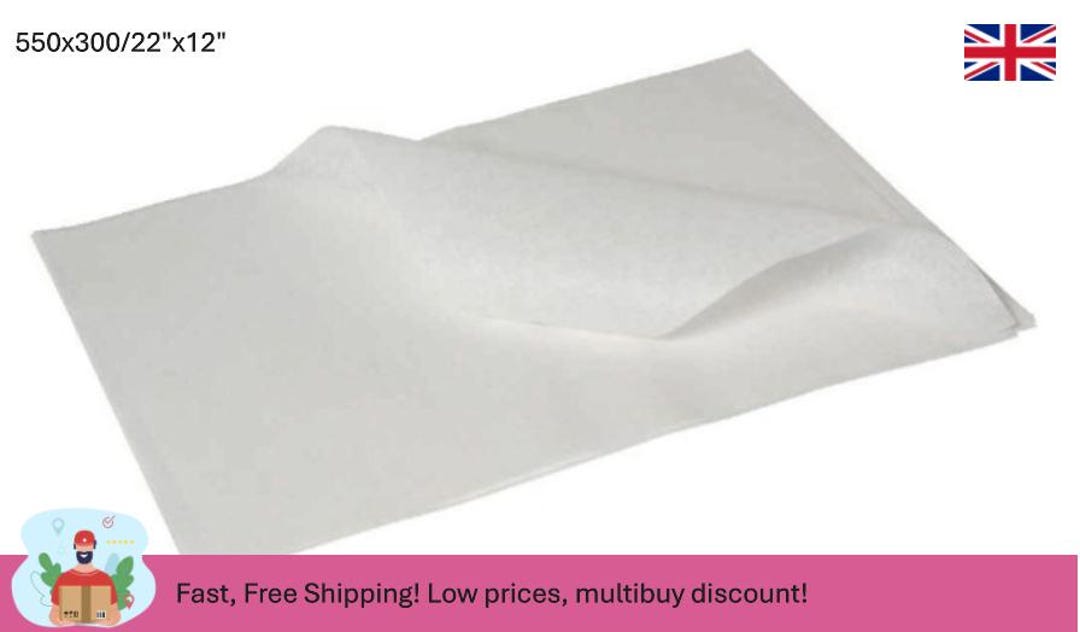 Pure Greaseproof Paper Sheets White 55x30cm, 22"x12", Burger Wrap ...
