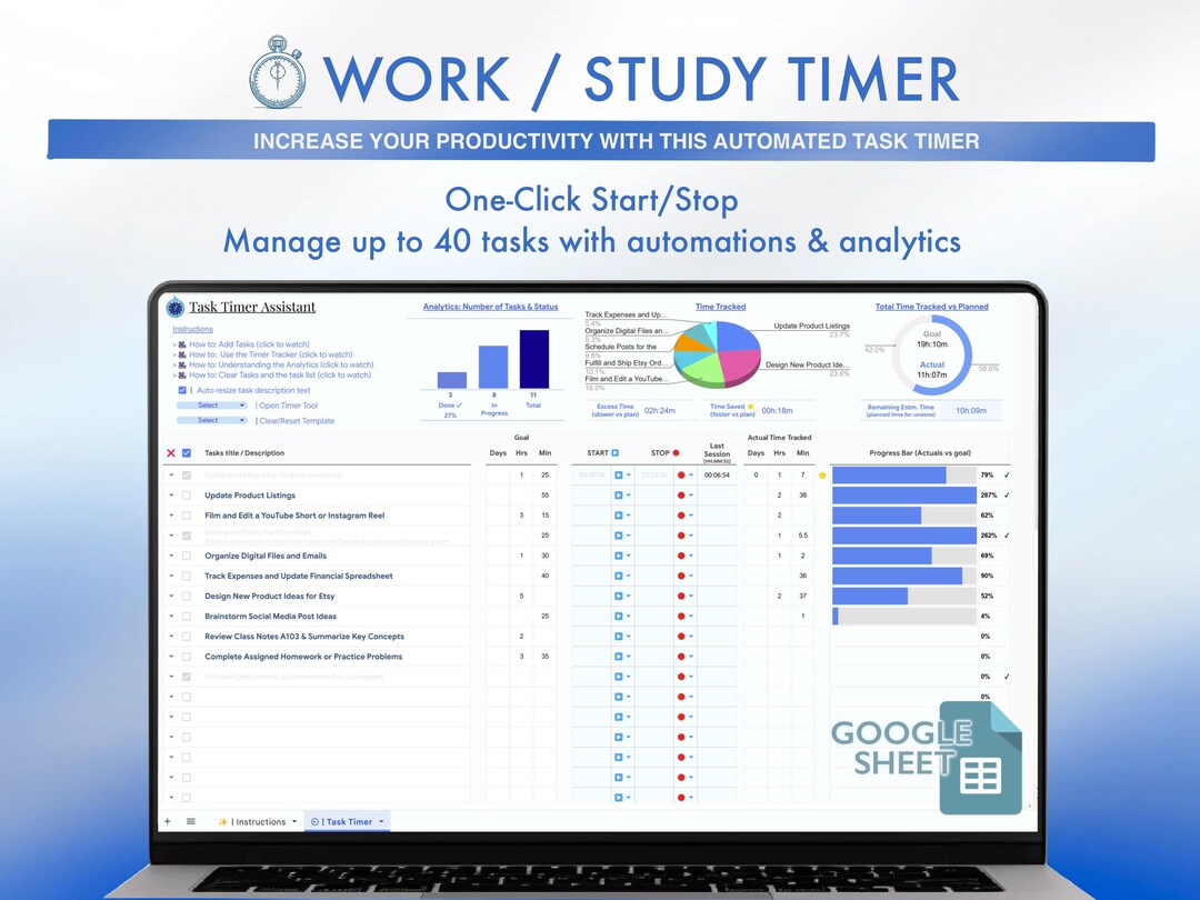 TASK TIME TRACKER (blue) | Time Tracker & Productivity Manager | Google ...