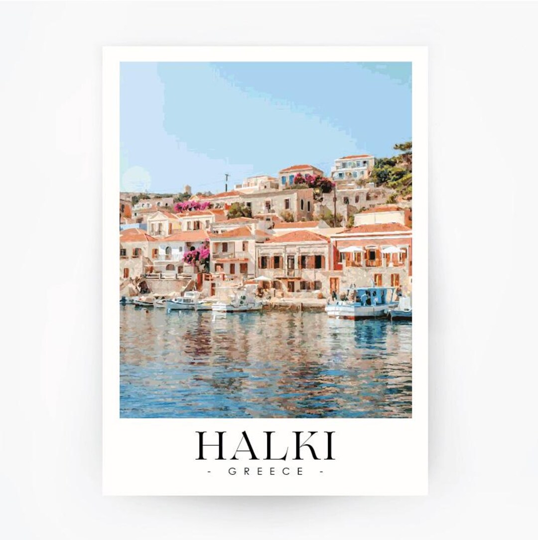 Halki Greece Travel Poster: Greek Island Art Print - Etsy
