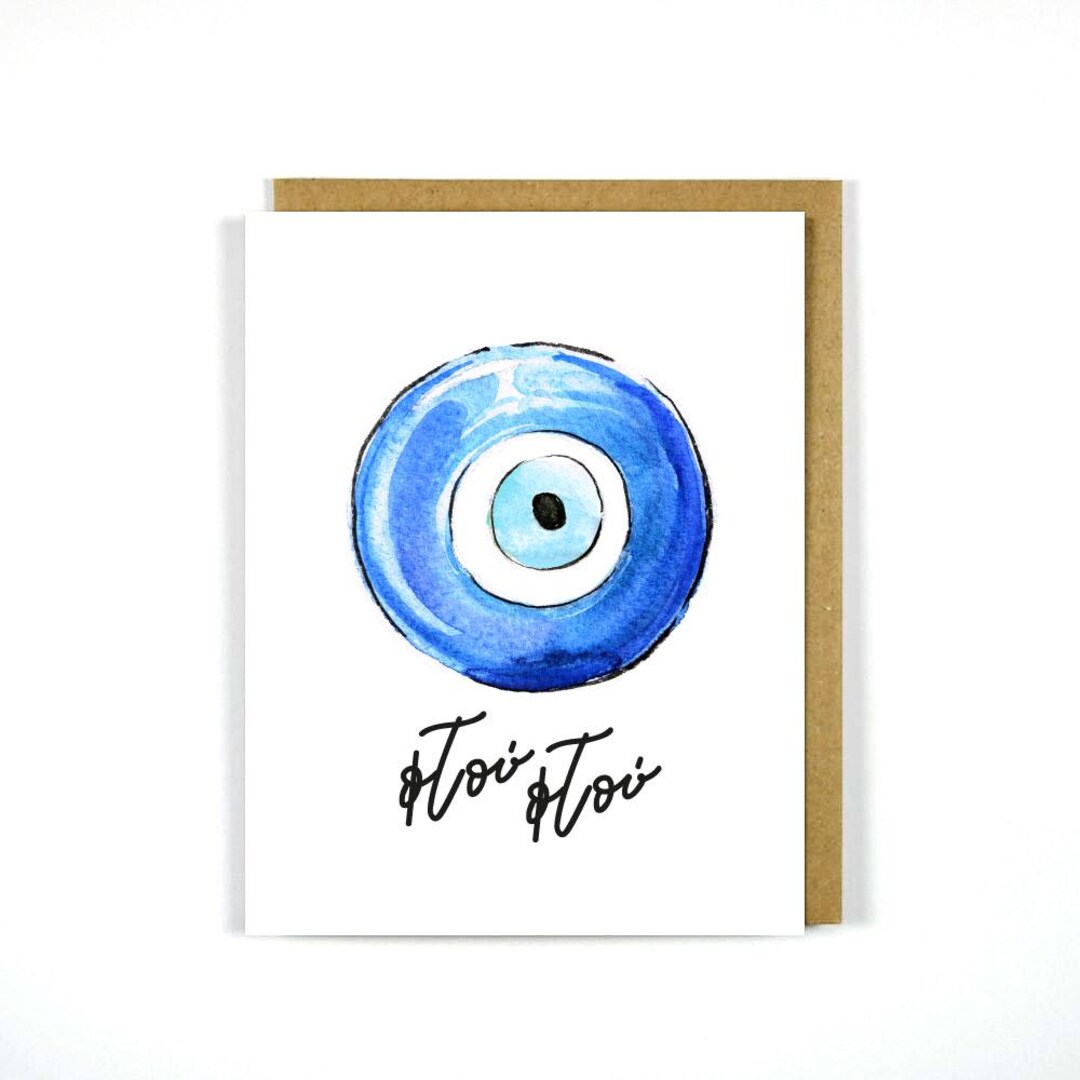 Greek Mati Greeting Card - Greek Gifts - Mati - Ftou Ftou - Greek Cards ...