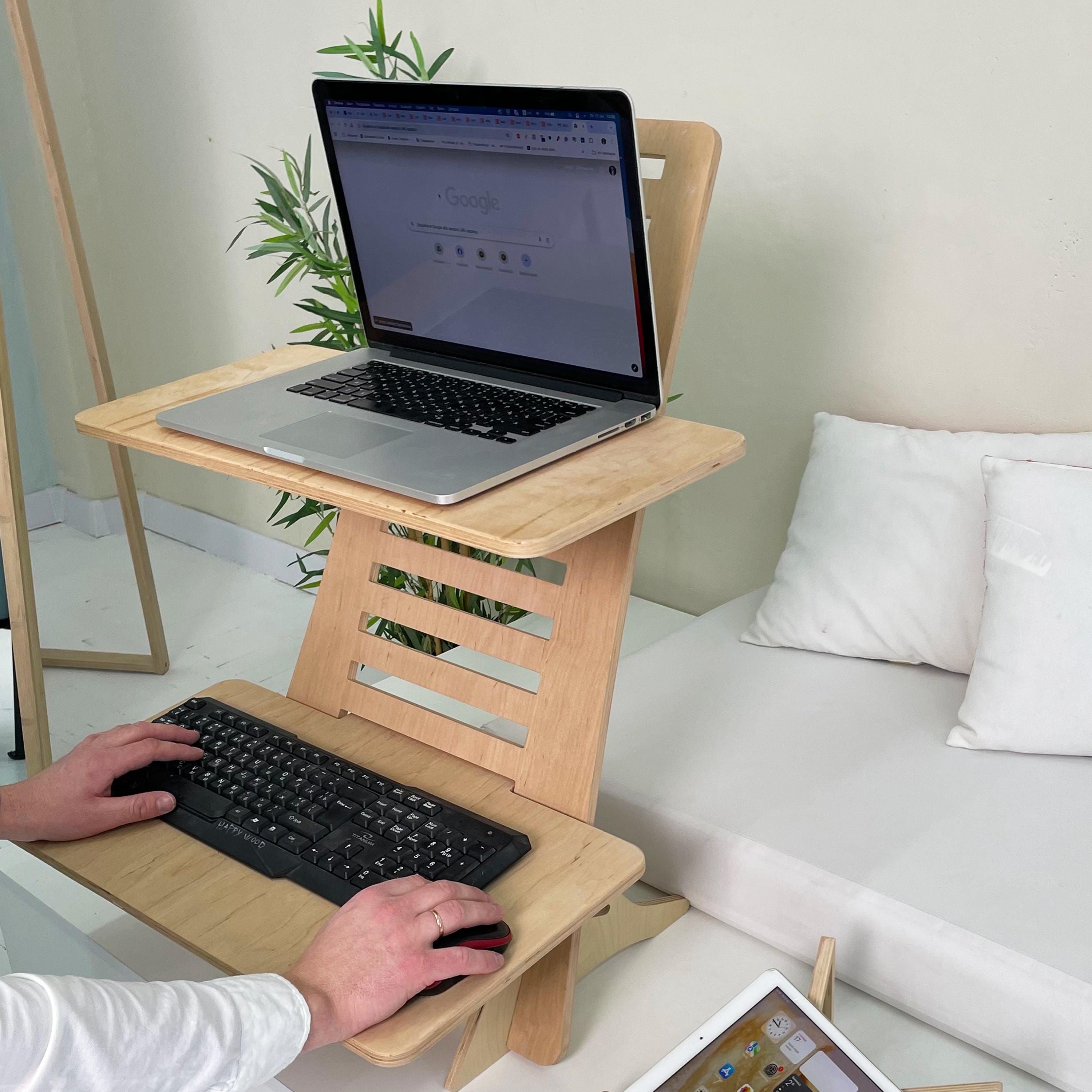 Ergonomic Birch Plywood Standing Desk: Adjustable Dual Shelf ...