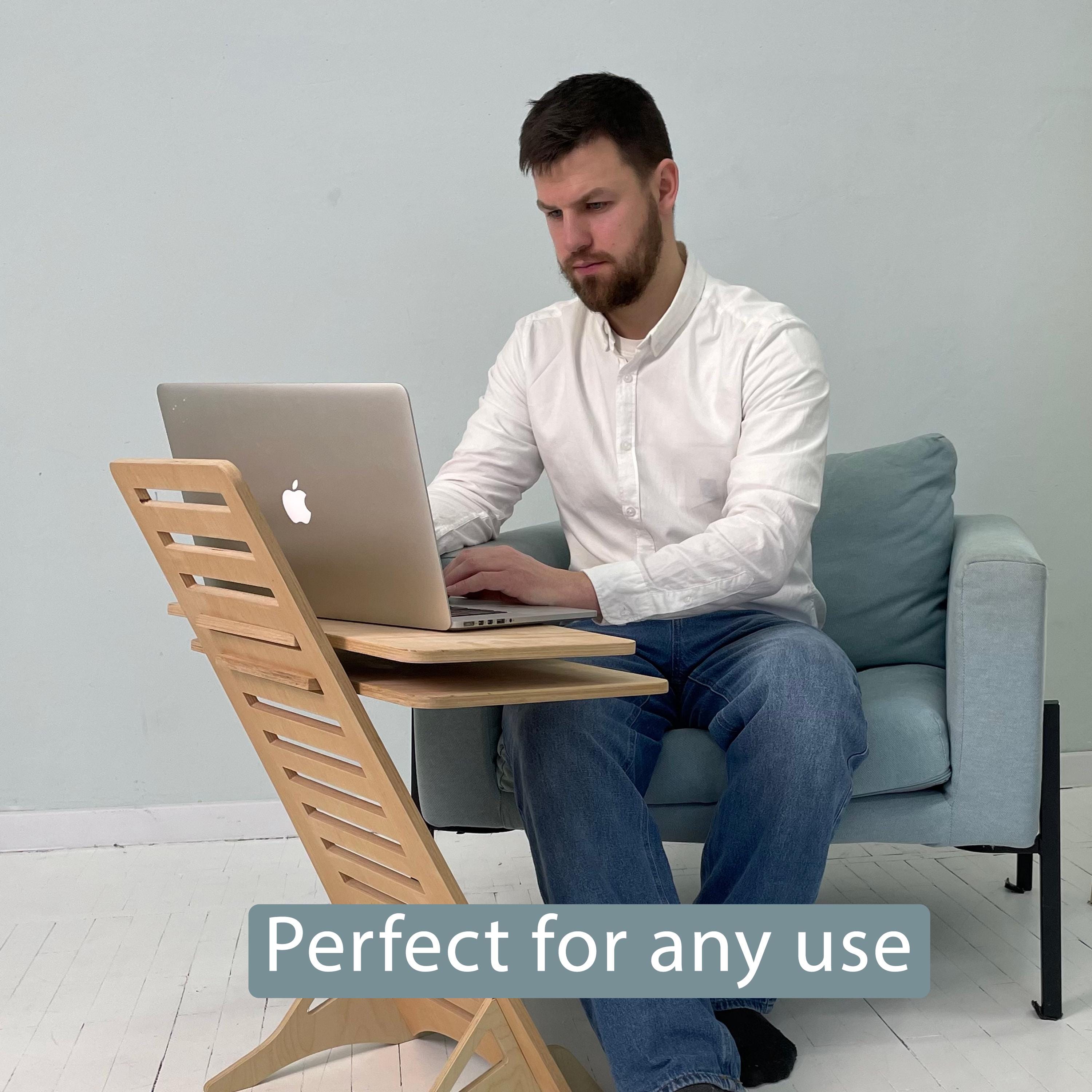 Ergonomic Birch Plywood Standing Desk: Adjustable Dual Shelf ...