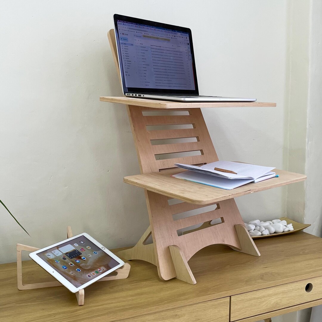 Standing Desk - Ergonomic Plywood Workstation | Modern Scaffolding Desk ...