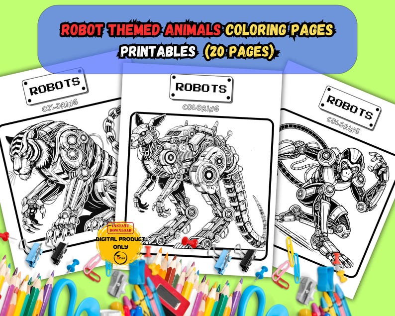 Robot Animal Coloring Pages - Printable Futuristic Robot Critters ...