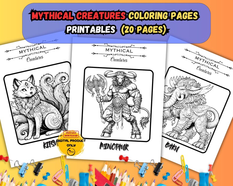 Mythical Creatures Coloring Pages - Printable Fantasy Coloring Sheets ...