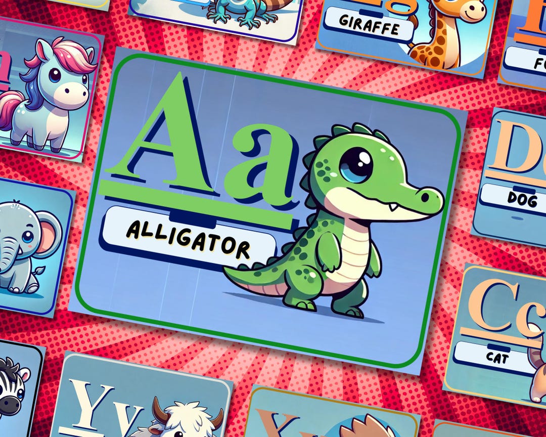 A to Z Animal Alphabet Flashcards – Cartoon ABC Printable for Kids ...