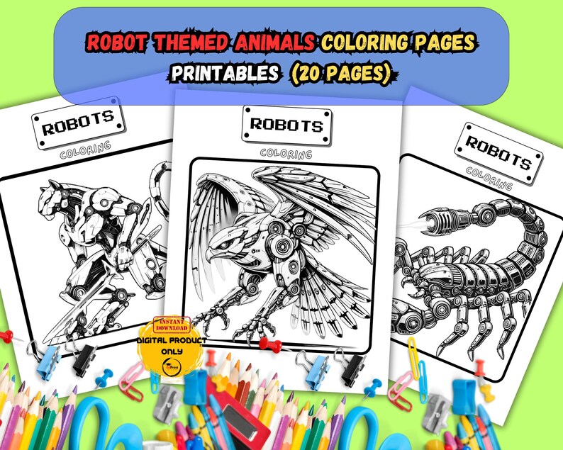 Robot Animal Coloring Pages - Printable Futuristic Robot Critters ...