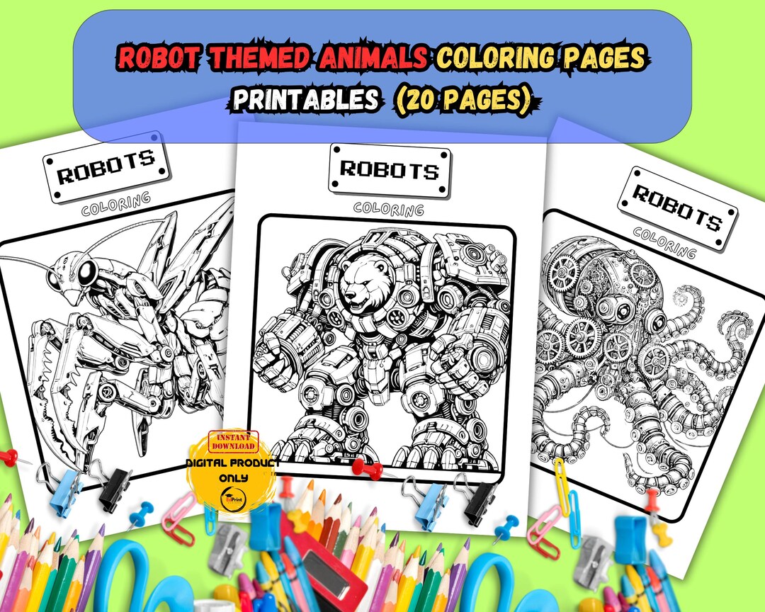 Robot Animal Coloring Pages - Printable Futuristic Robot Critters ...
