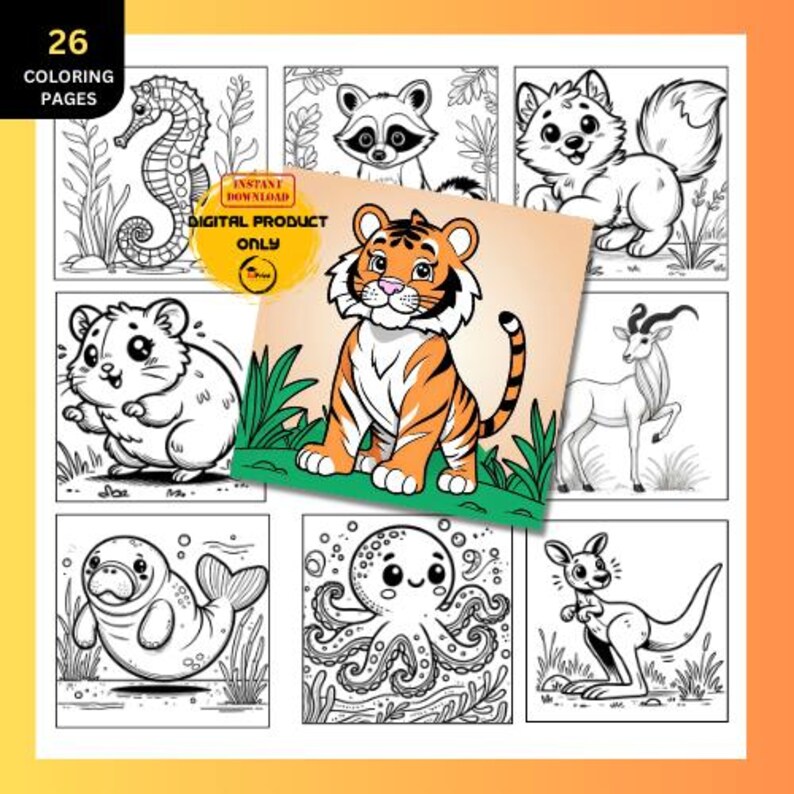 Printable Animal Coloring Pages | 26 Page of A to Z Printable Animal ...