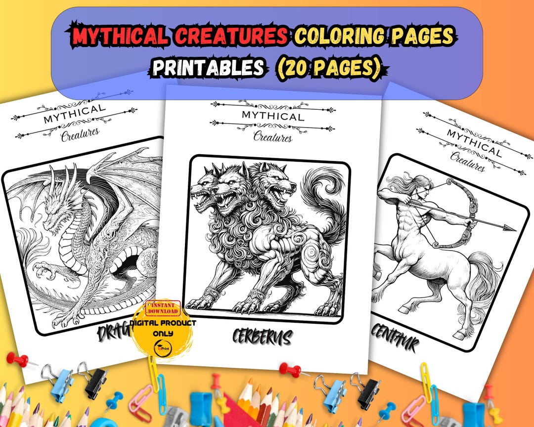 Mythical Creatures Coloring Pages - Printable Fantasy Coloring Sheets ...