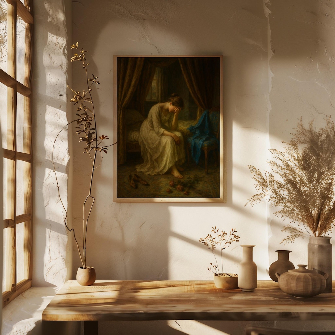 Victorian Woman Grief Art Print | Digital Download | Sad Romantic Oil ...