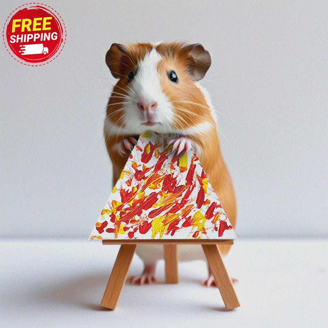 Whimsical Rat Painting on Custom 5''x5''x5'' Canvas - Personalized Pet ...