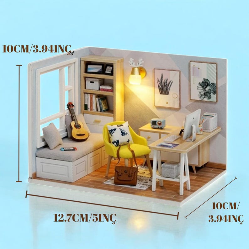 DIY Miniature Room Kit: Pastel Dollhouse With LED Lights - Etsy