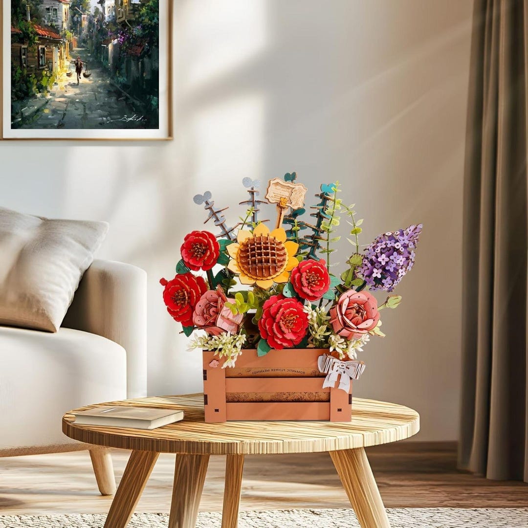 Romantic 3D Wooden Puzzle Flower Model Kits – Perfect Valentine's Day ...